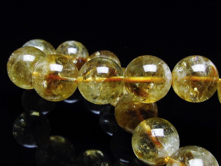 虹入りシトリンブレスレット 14mm [t366-13456] 銀座東道天然石専門店(本店)